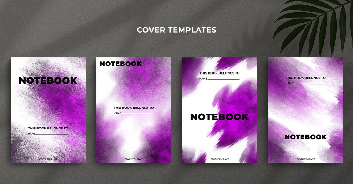 Notebook Cover Templates – Minimal A4 Design with White & Dark Pink ...