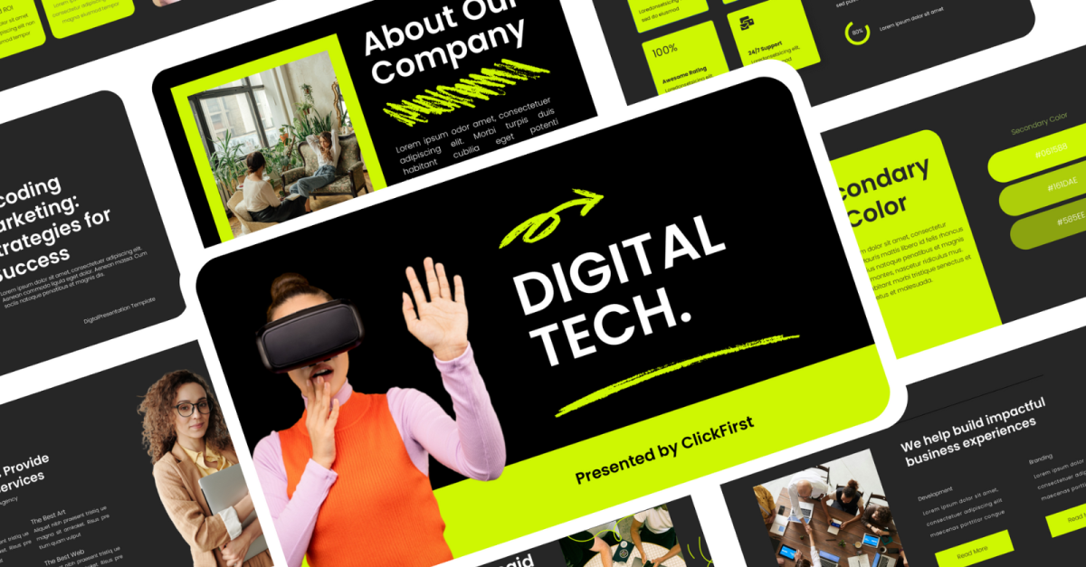 Digital Technology Presentation Template powerpoint