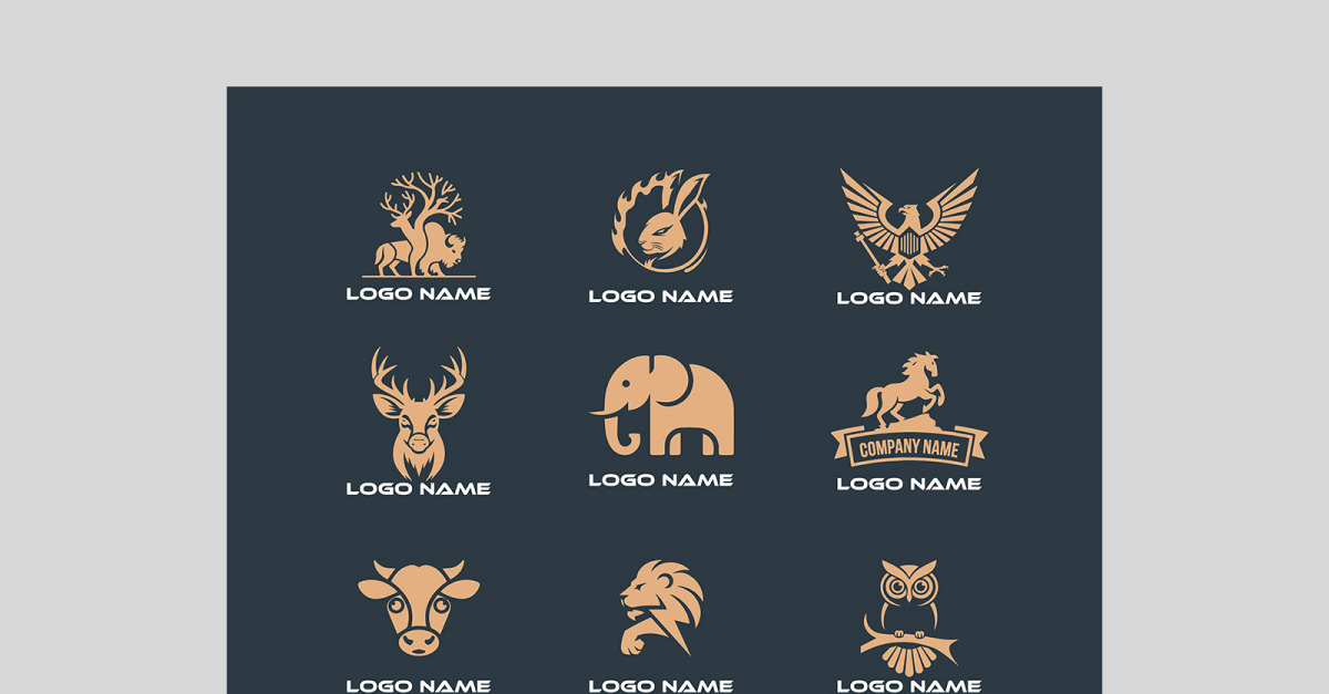 Collection de modèles de logos sur le thème des animaux pour diverses ...