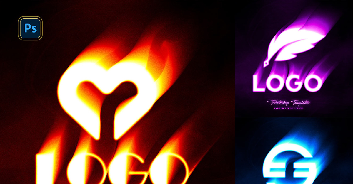 Flaming Logo PSD Photoshop Mockup #520291 - TemplateMonster