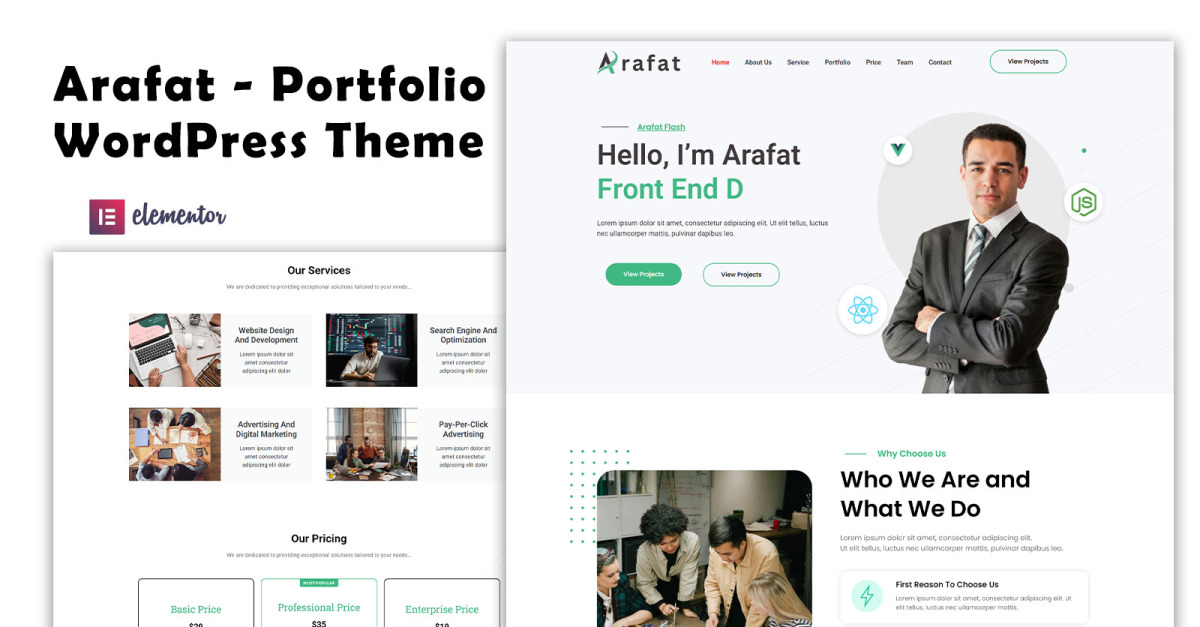 Arafat – Personal Portfolio WordPress Theme - TemplateMonster