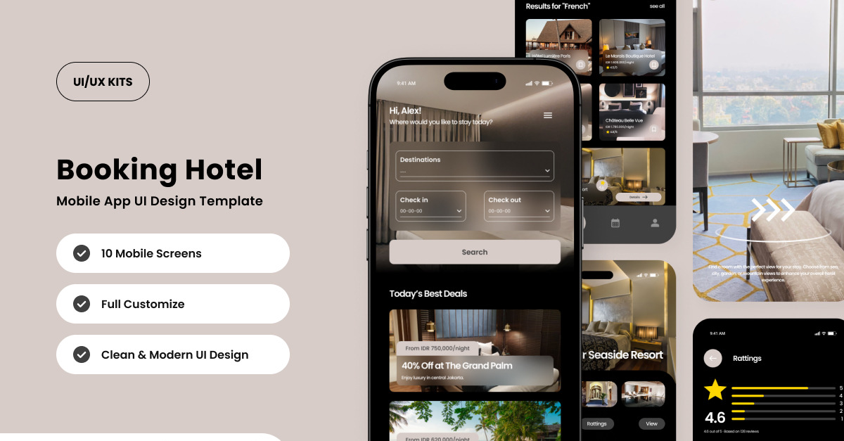 GoRoom – Hotel Booking App Design Template - TemplateMonster