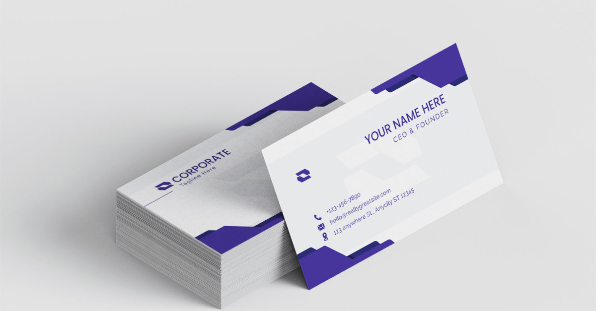 Minimalist Corporate Business Card Template - TemplateMonster