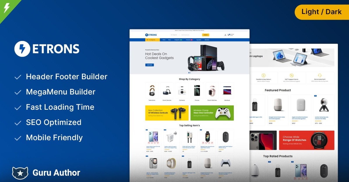 Etrons - Tema WooCommerce para tiendas de electrónica y digitales