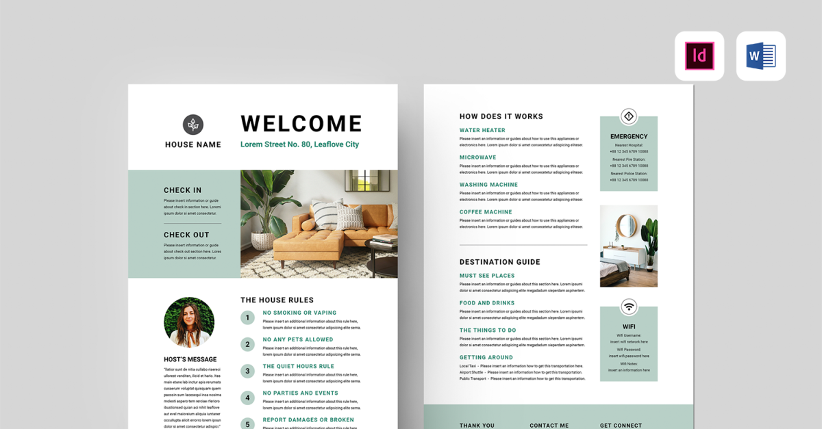 Home Rental Welcome Guide #520649 - TemplateMonster