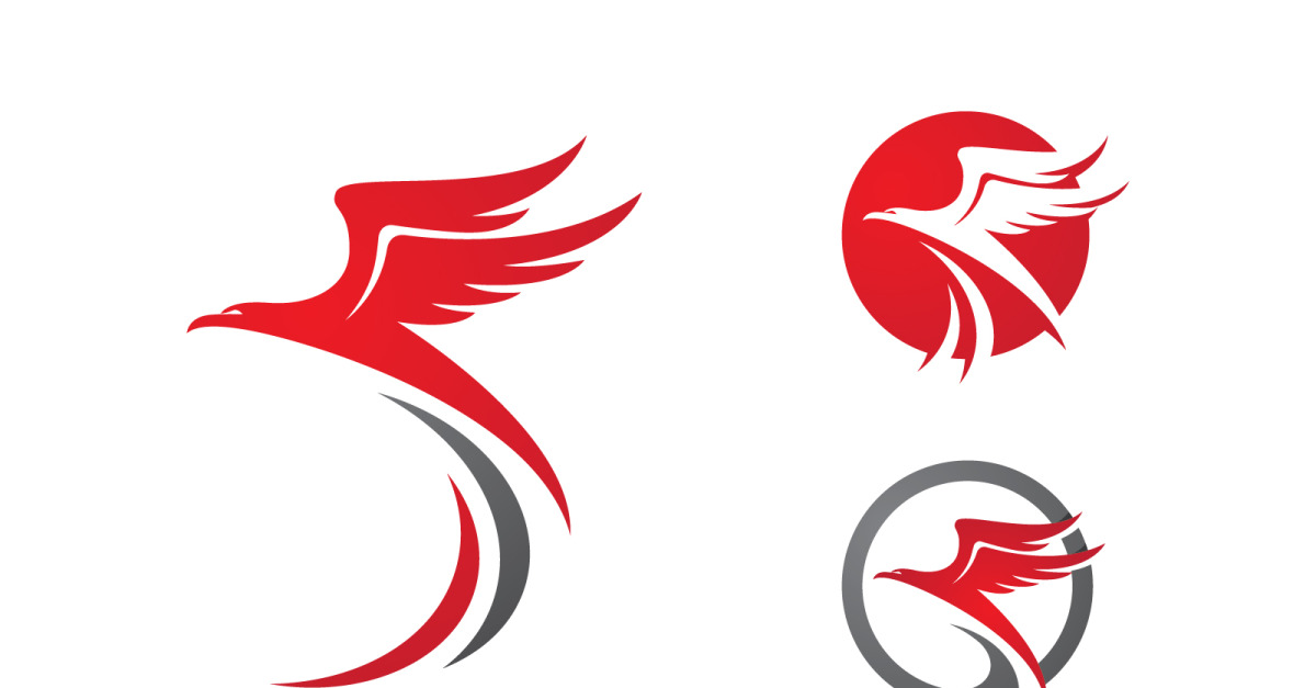 Eagle hawk wing icon Template logo design v.11