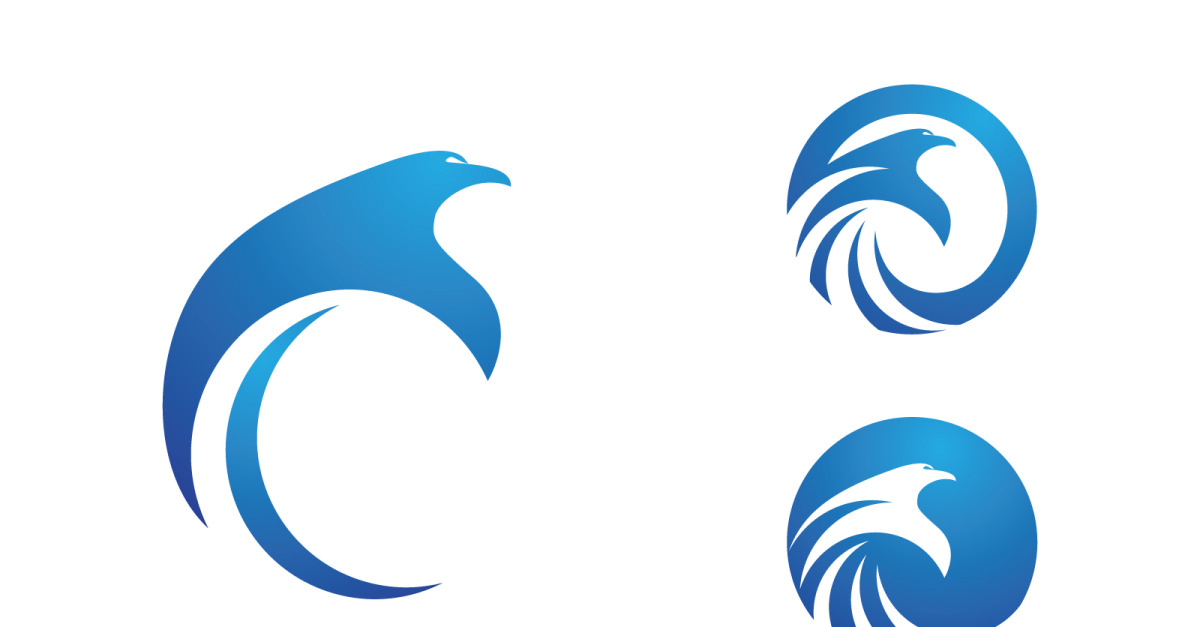 Eagle hawk wing icon Template logo design v.14
