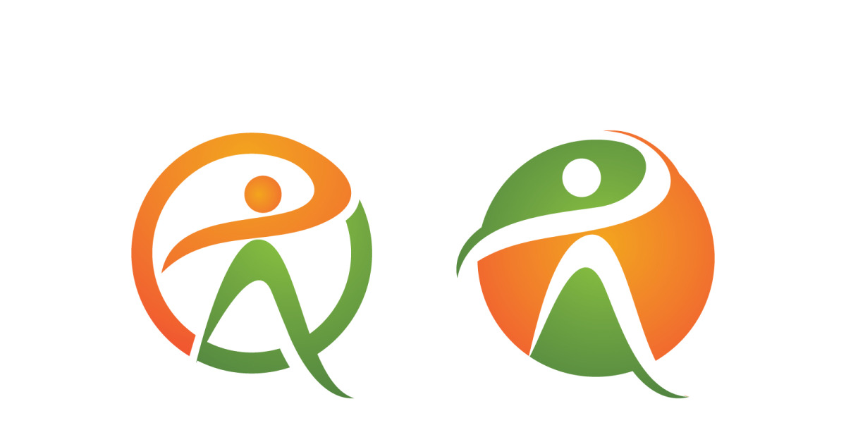 Healthy life Human fit sport logo sign illustration v.37