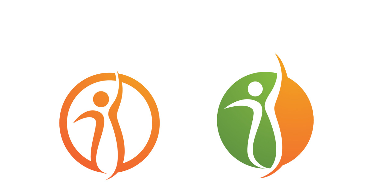 Healthy life Human fit sport logo sign illustration v.8