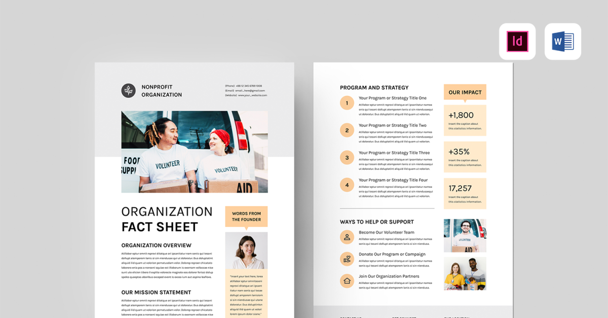 Nonprofit Organization Fact Sheet #520812 - TemplateMonster