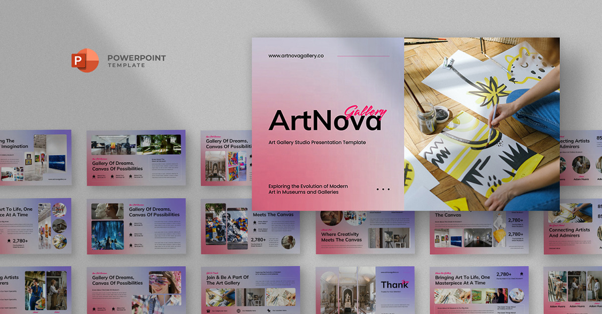 Artnova - Art Gallery Powerpoint Template - TemplateMonster