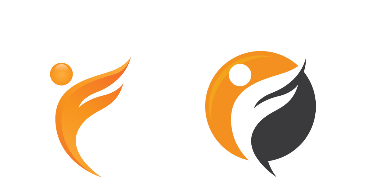 Healthy life Human fit sport logo sign illustration v.58