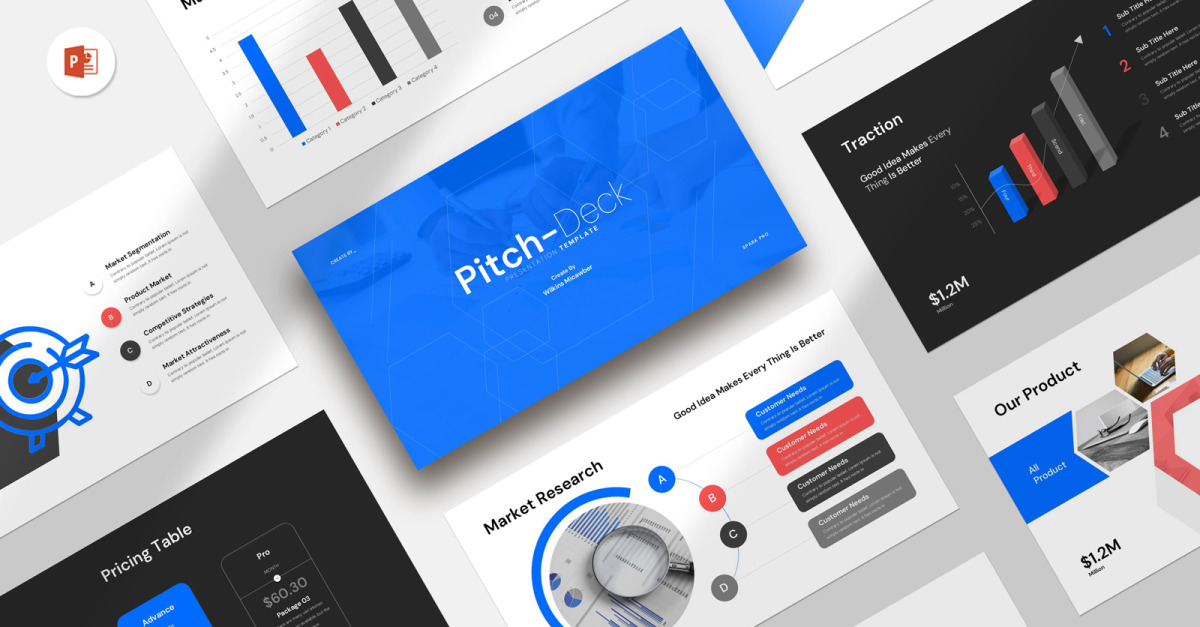 Modèle de présentation de pitch deck : conception de mise en page