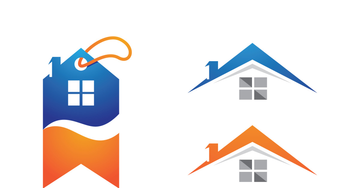 Modèle de logo d'icône de concept de propriété de maison v.52