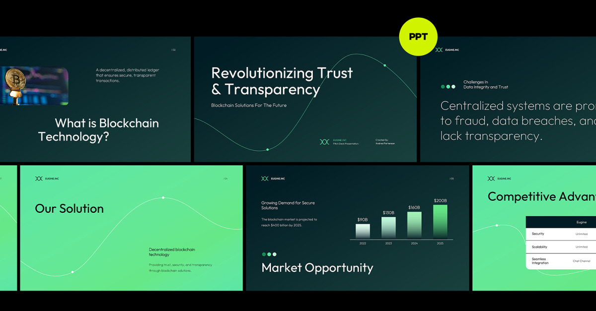 Presentación de Blockchain en PowerPoint - TemplateMonster