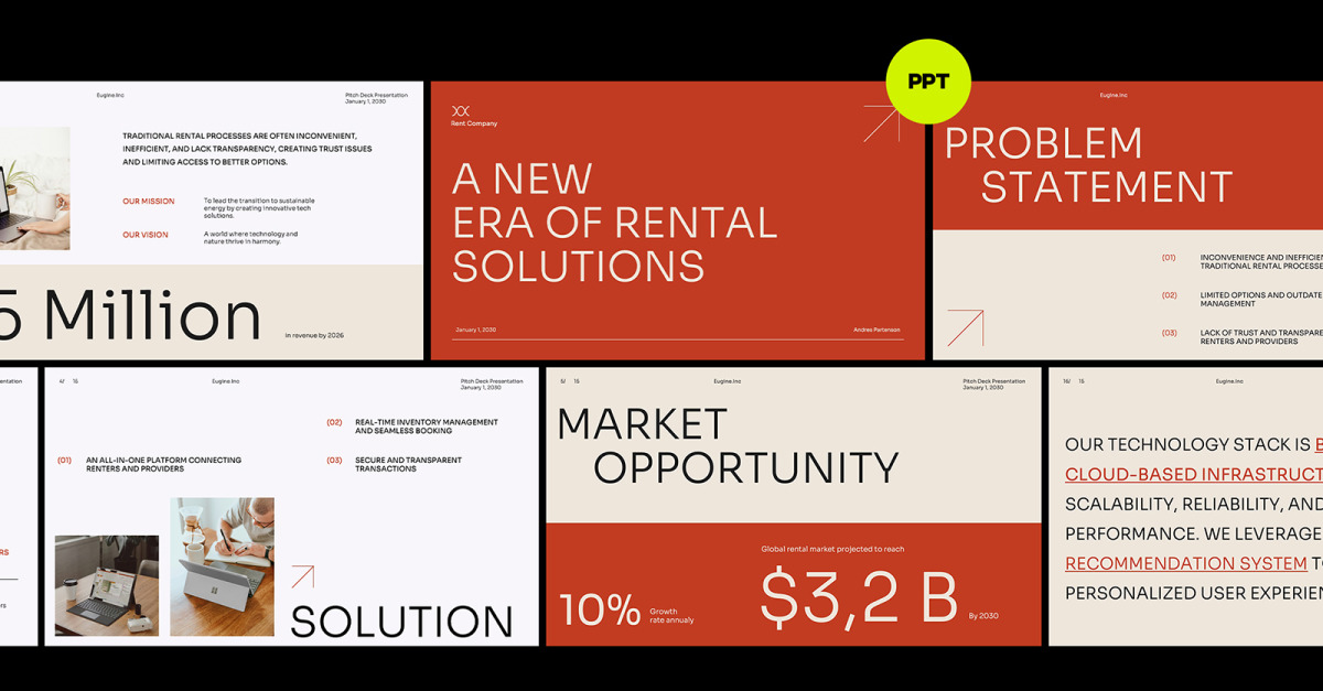 Présentation PowerPoint d'une plateforme de location