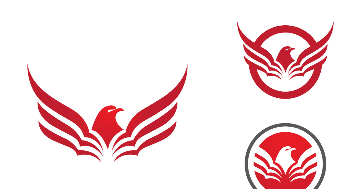 Modèle de conception de logo d'icône d'aile d'aigle et de faucon vv.27