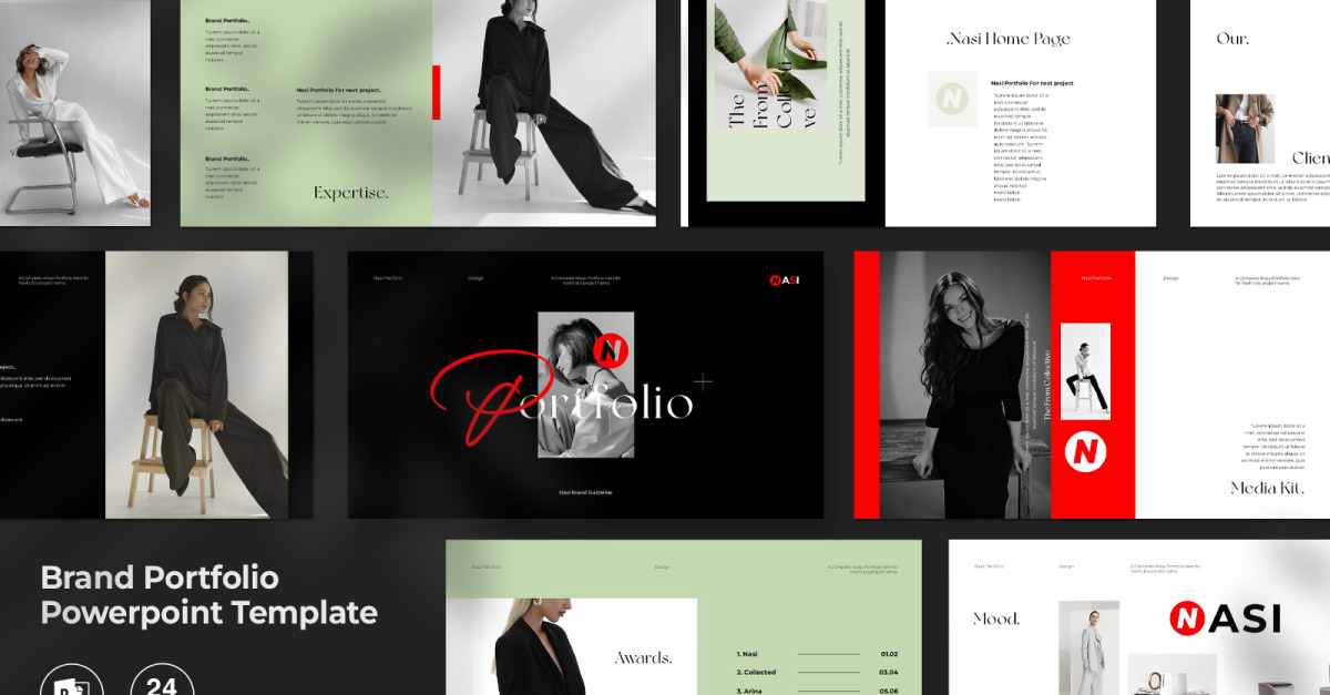 Plantilla de PowerPoint de portafolio de marca