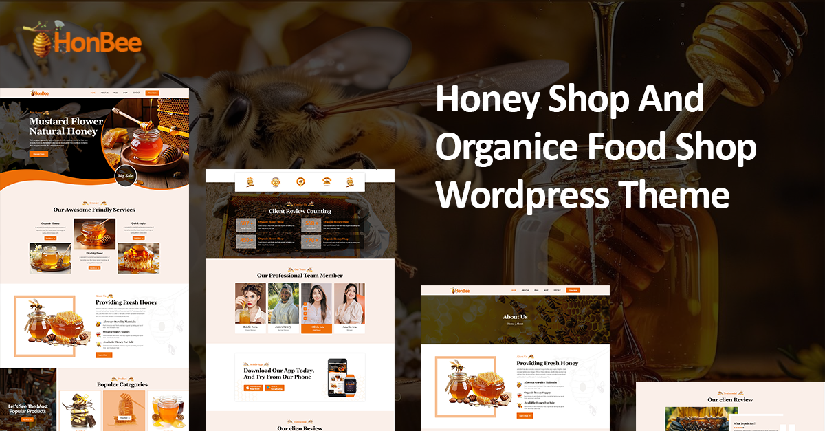 Honbee - Honey And Organic Food Shop WordPress Theme.