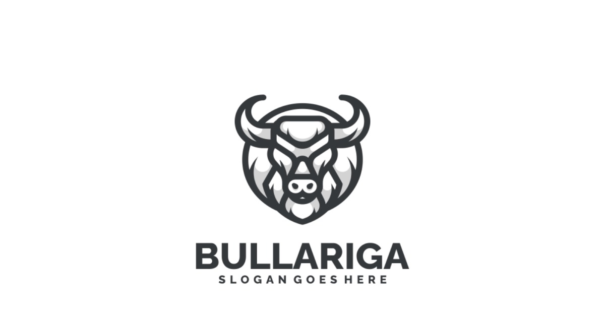 Diseño de logotipo de toro con arte lineal minimalista 02