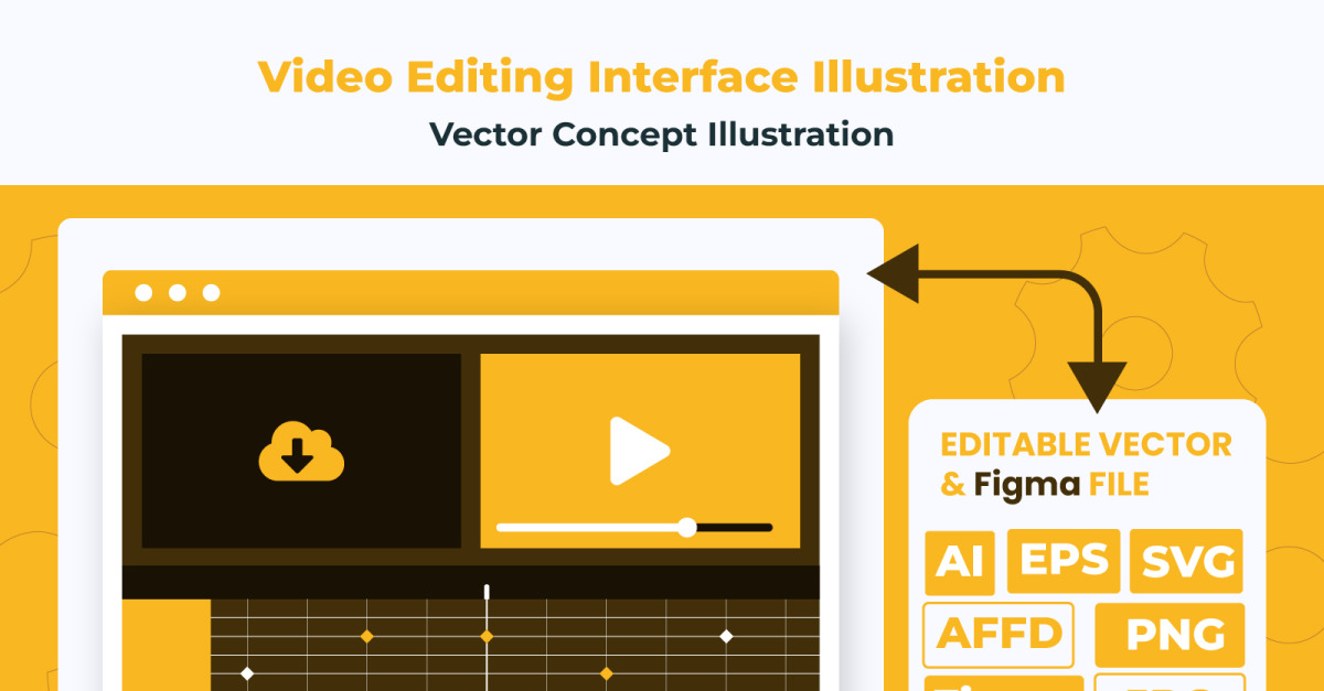 Video Editing Interface Vector concepts Illustration