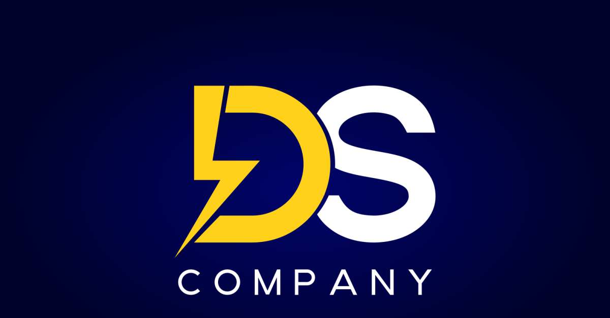 Modèle de logo de conception unique de lettre DS