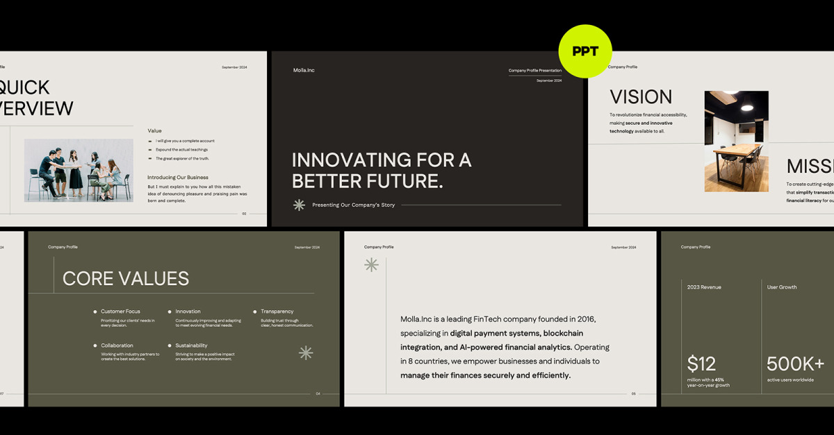 Plantilla de PowerPoint de Compro Deck - TemplateMonster