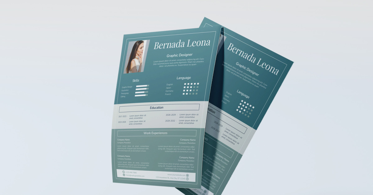 Modern Teal Resume Template #523159 - TemplateMonster