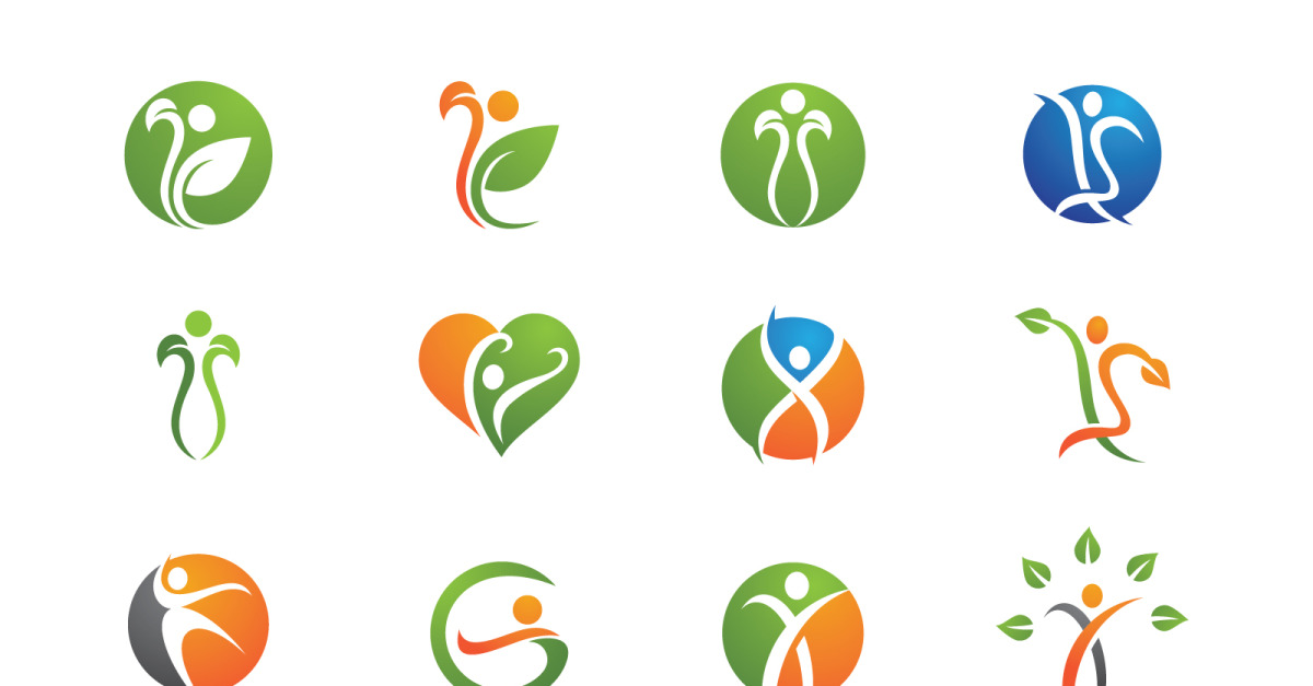 Healthy life Human fit sport logo sign illustration v.171