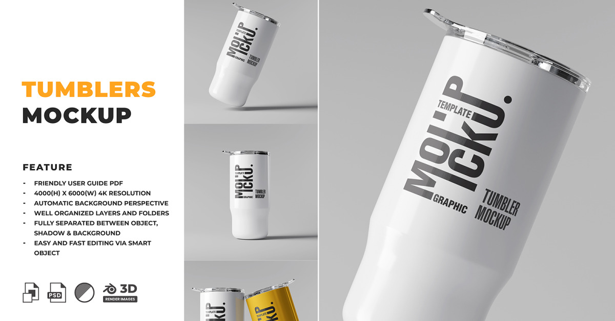 Modelo de design de mockup de copos #523491 - TemplateMonster