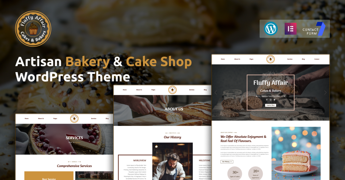 Fluffy Affair – Artisan Bakery & Cake Shop WordPress Theme