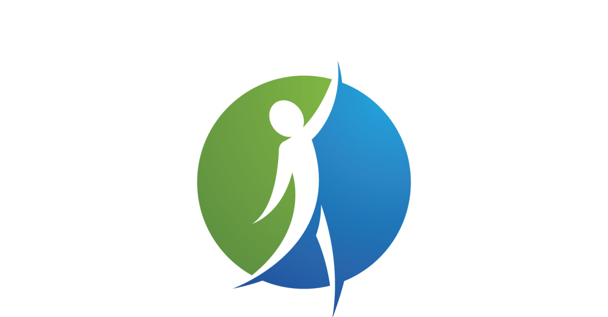 Healthy life Human fit sport logo sign illustration v.201