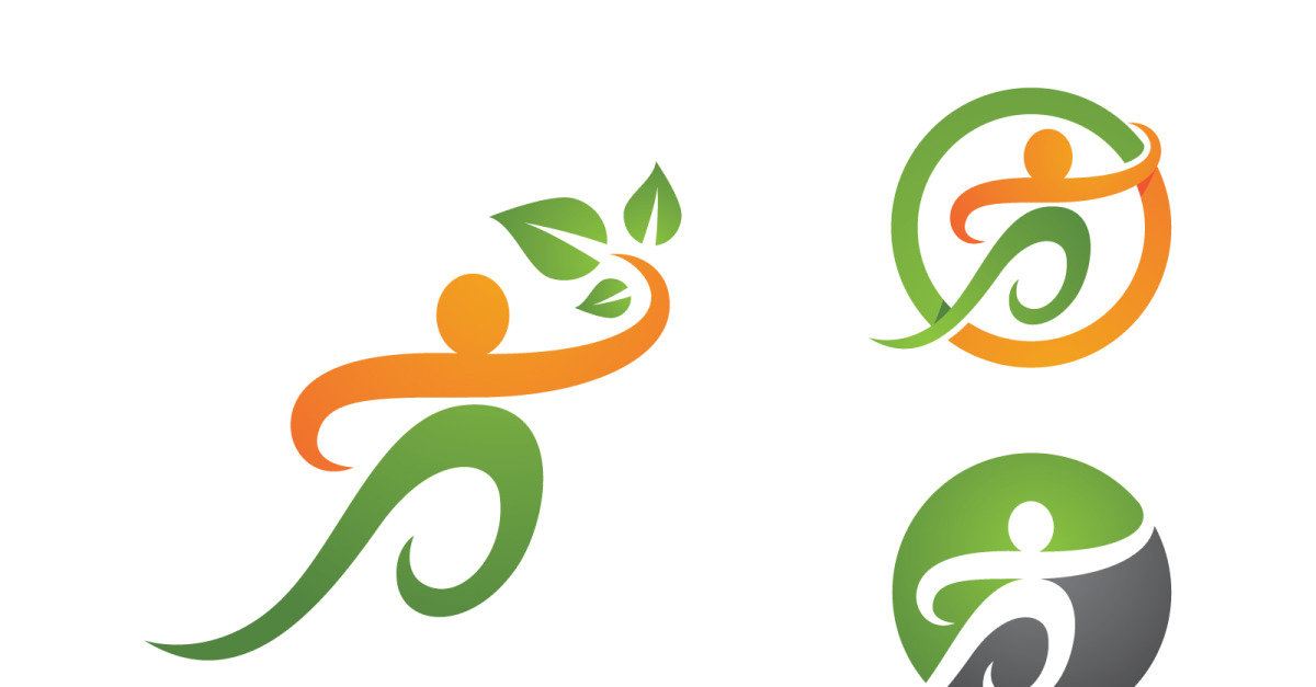 Ilustração do logotipo do esporte de aptidão humana saudável v.206