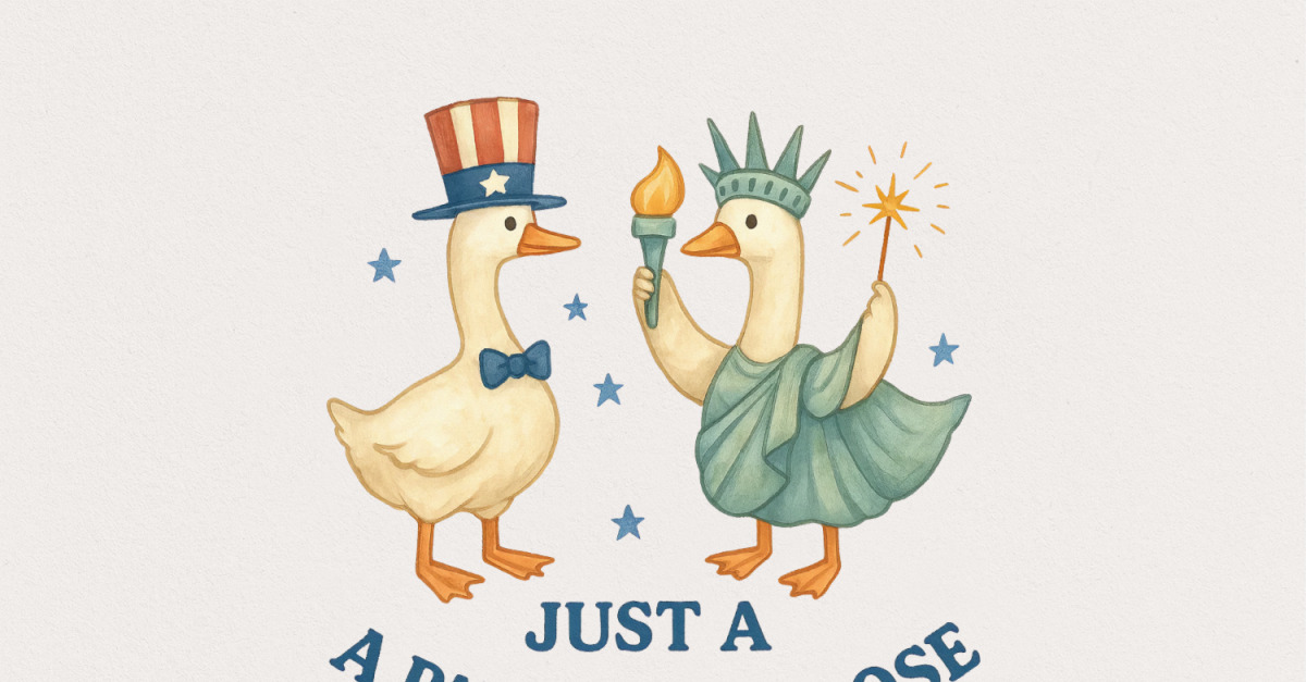 Patriotic Goose PNG, 4th of July Silly Goose Clipart, USA Goose ...