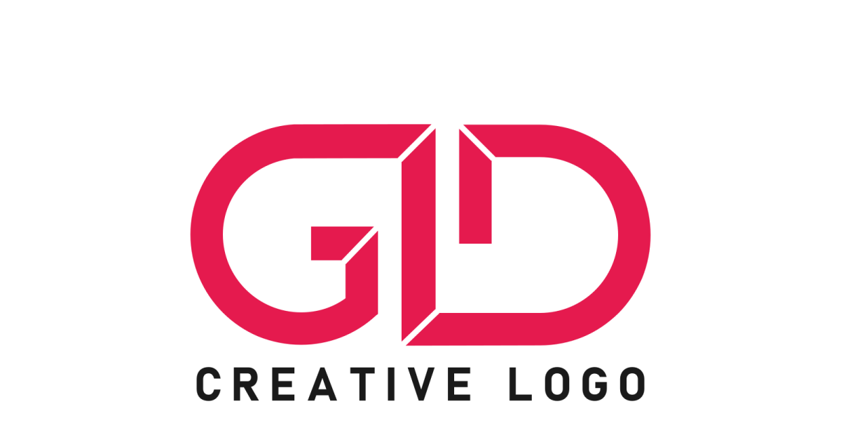 Modello di logo con design unico della lettera GD