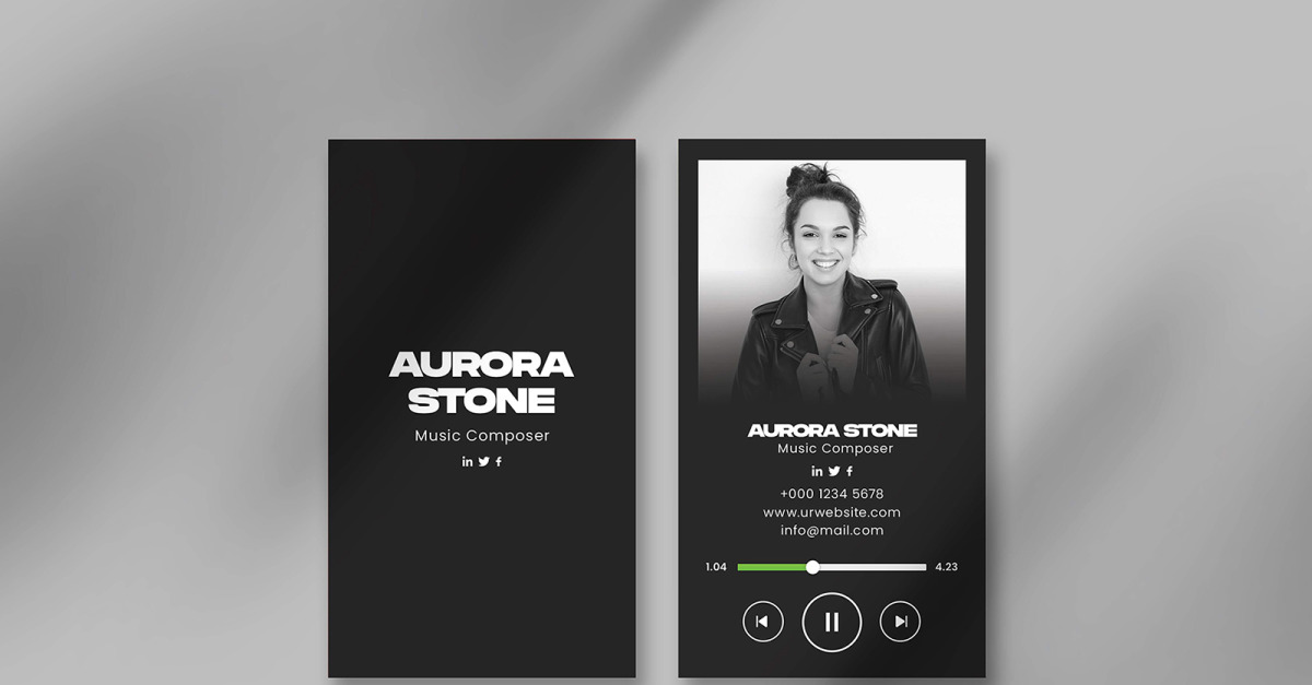 Music Artist Business Card #524737 - TemplateMonster