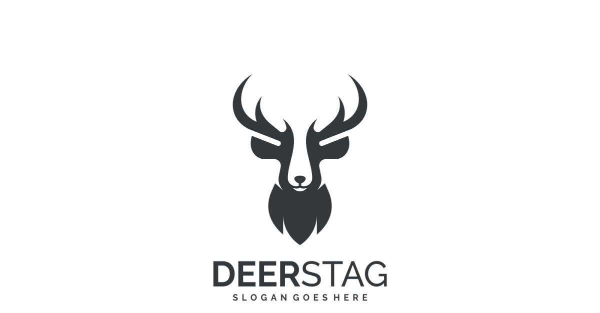Monochrome Bold Deer Logo Design #525099 - TemplateMonster