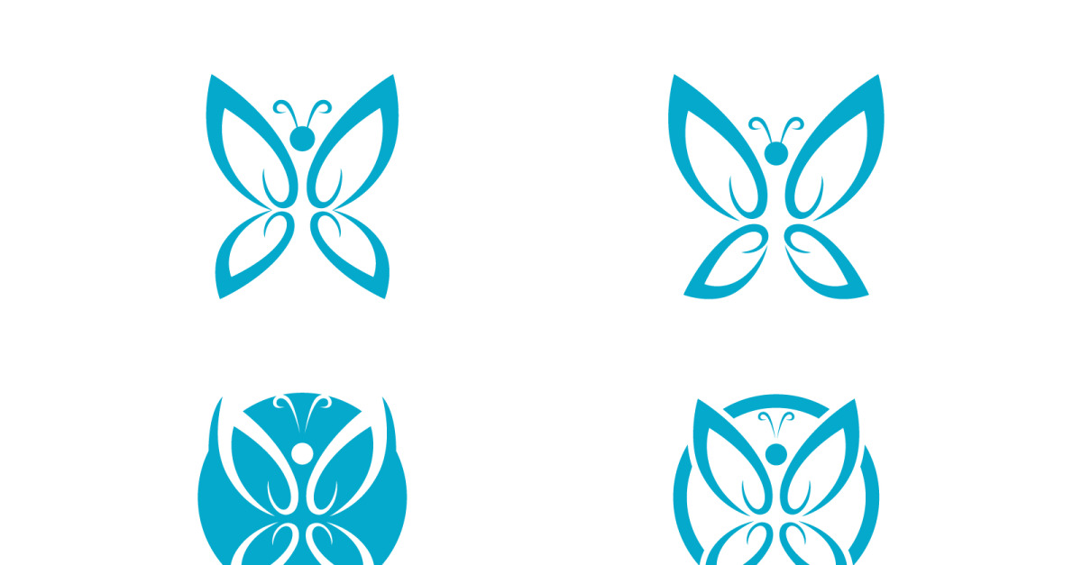 Modèle de conception d'icône de logo vectoriel Butterfly Beauty v.1