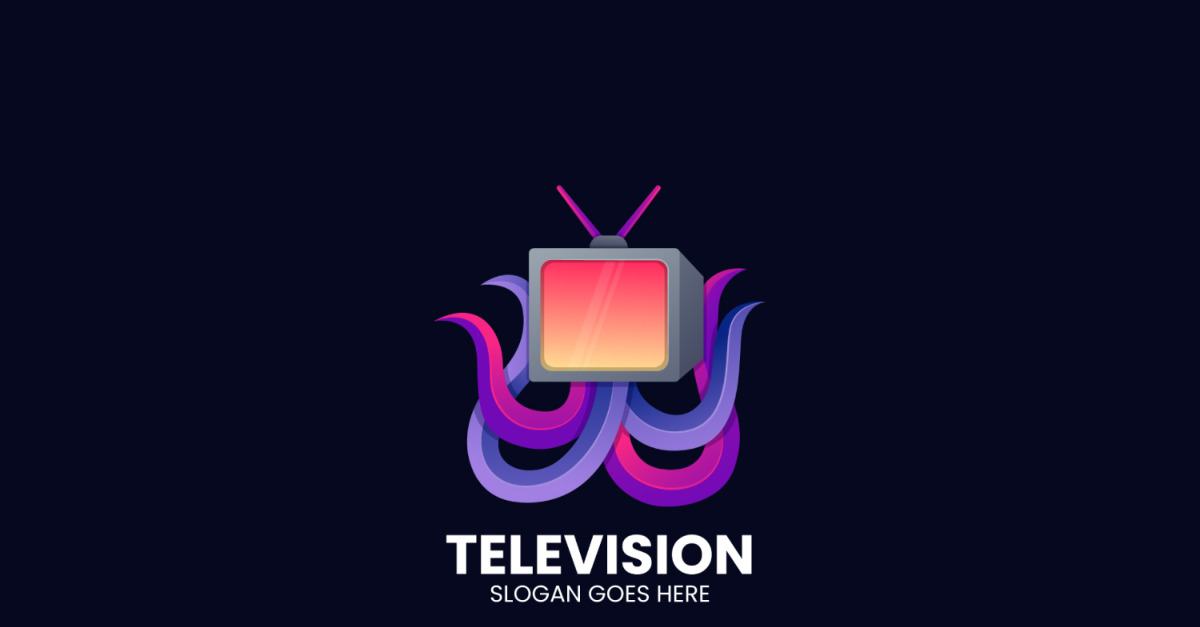 Logo dégradé coloré de Monster Television - TemplateMonster