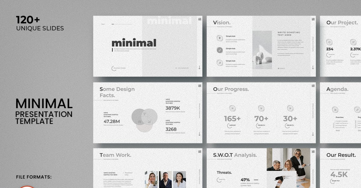 Modèle de présentation PowerPoint minimaliste et épuré