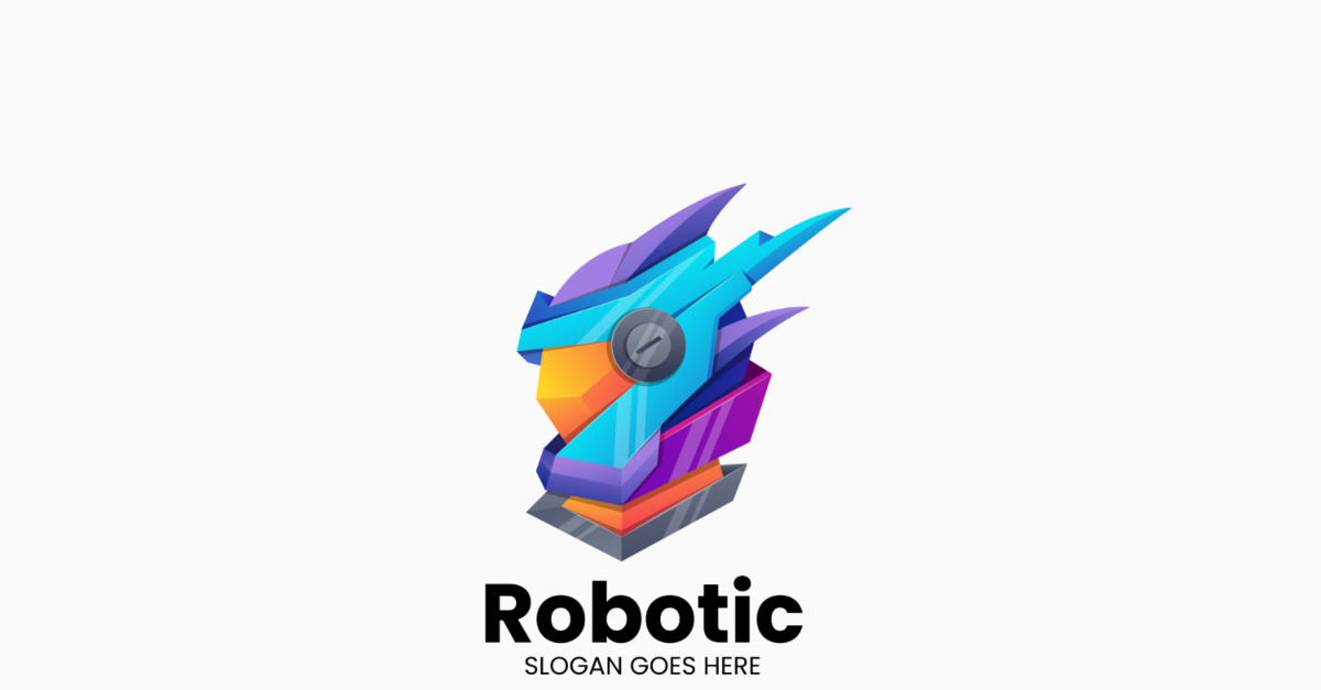 Robot Gradient Colorful Logo #525798 - TemplateMonster