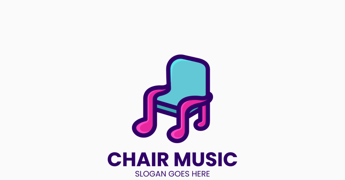 Modèle de logo de chaise musicale, conception vectorielle