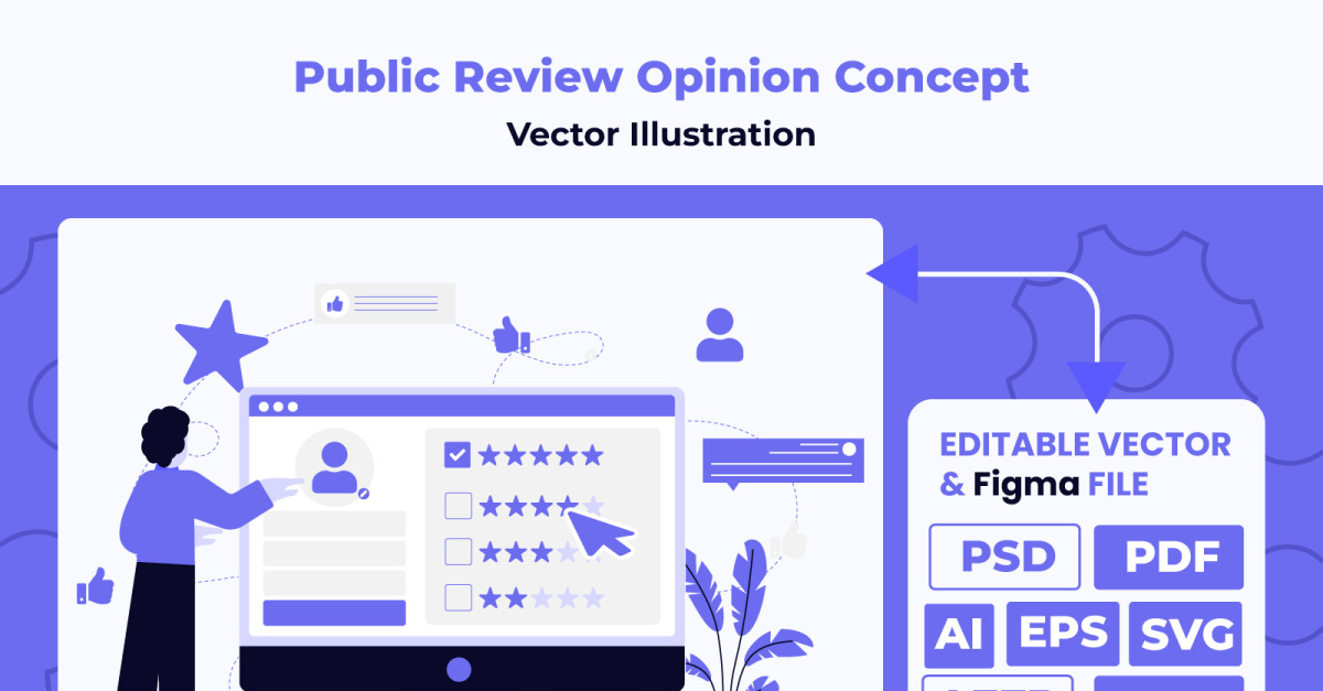 Public Review Opinion UI Concept Illustration