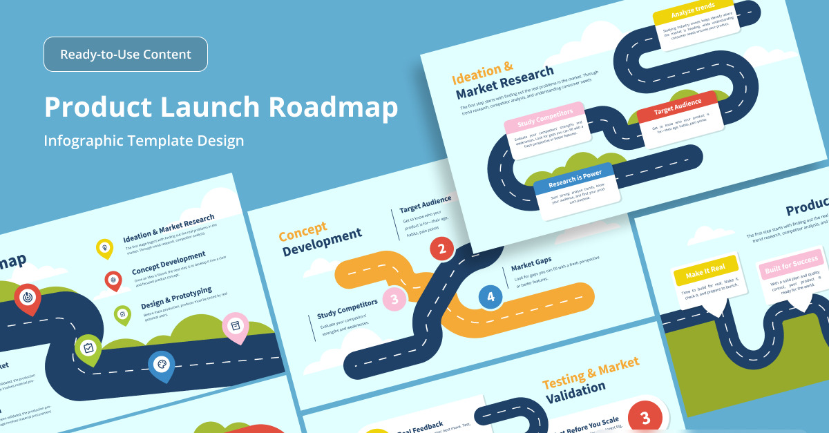 Tech Product Launch Roadmap Infographic - TemplateMonster