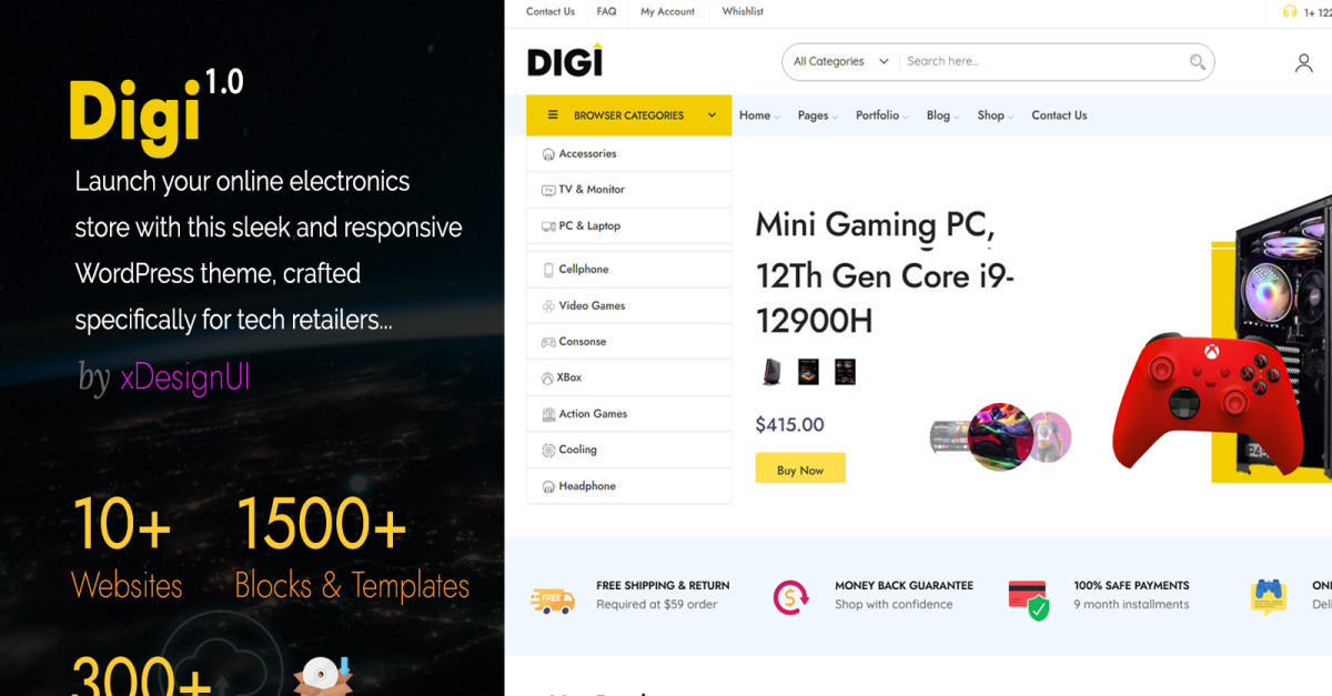 Digi – Modern Electronics Store WordPress Theme (WooCommerce + Elementor)