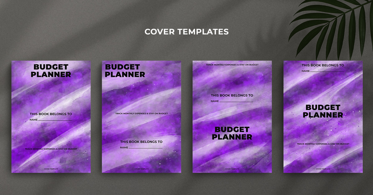 Budget Planner Cover Page Editable Templates – Minimal Violet ...