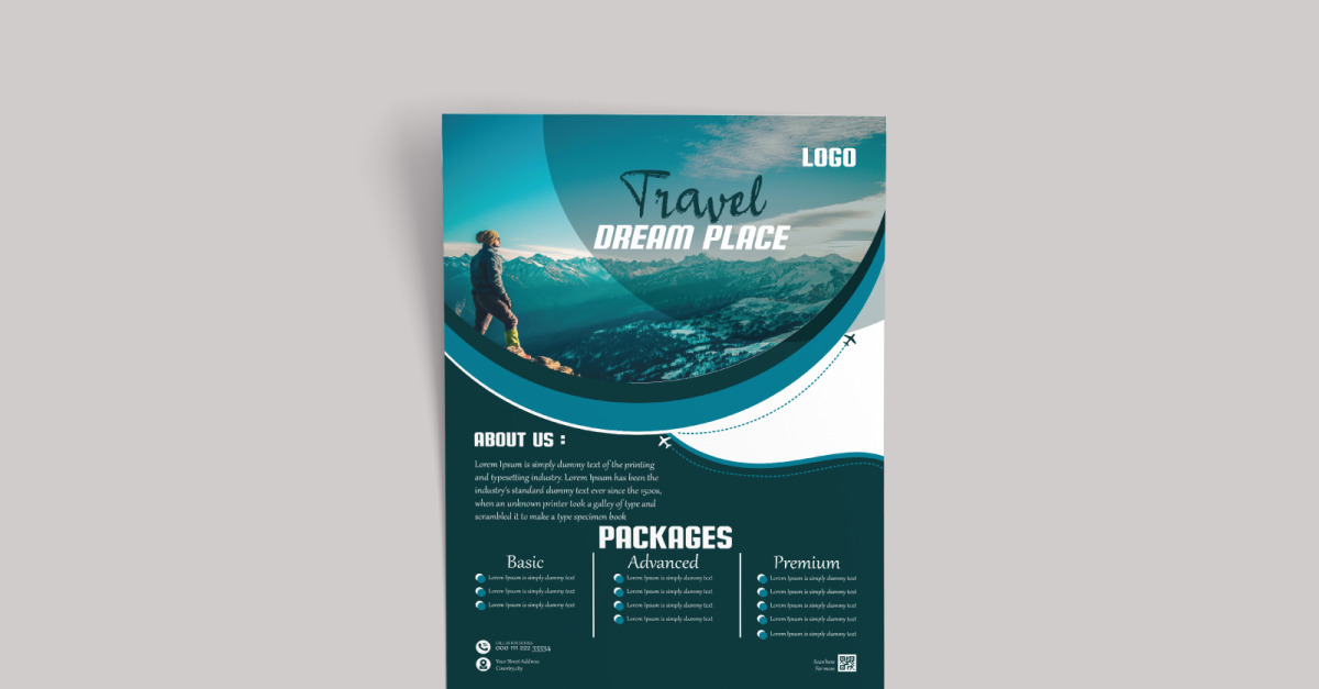 Explore The World Travel Flayer Design Template