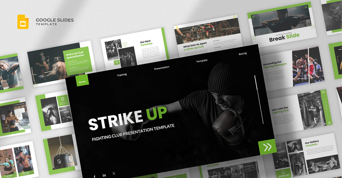 Strike Up - Boxing & Fighting Sports Google Slides Template