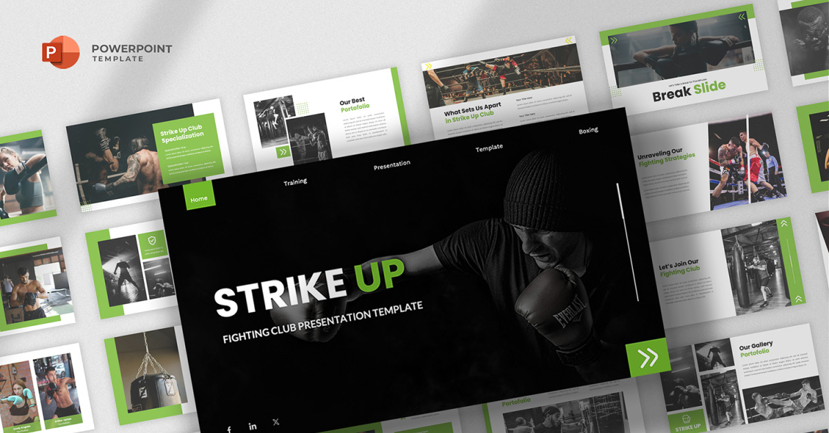 Strike Up – Powerpoint-Vorlage für Box- und Kampfsport