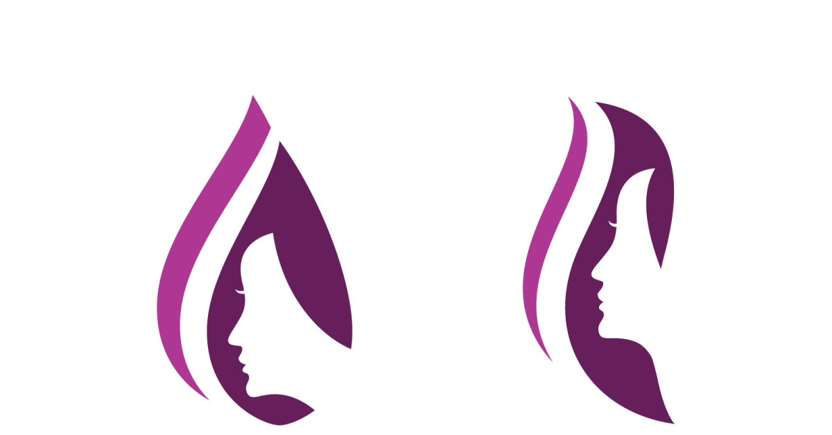 Beauty Hair Woman face character logo illustration v.23